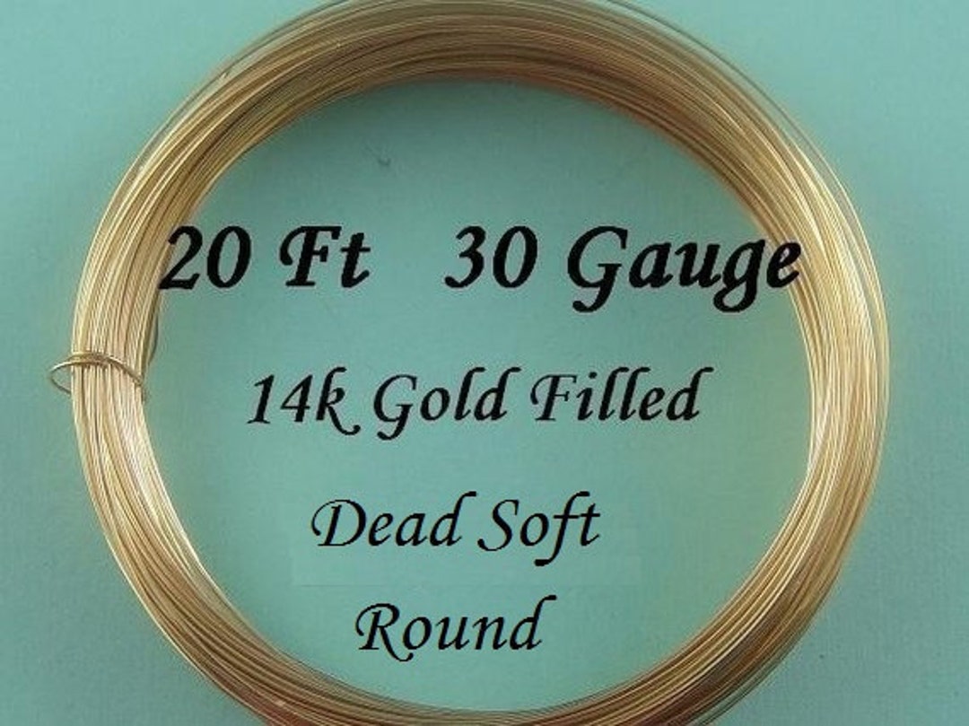 30g Gauge Ga G 20 Ft 14k Gold Filled Round Wire Dead Soft - Etsy