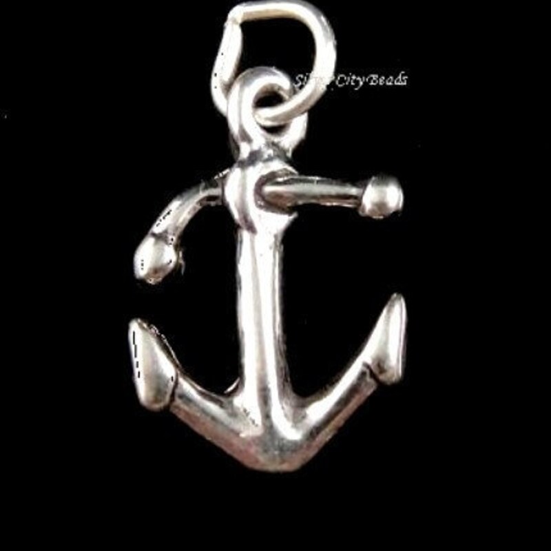 Silver Anchor Charms - Etsy