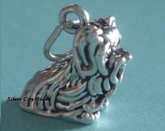 Sterling Silver Yorkshire Terrier Charm. Yorkie Jewelry. - Etsy