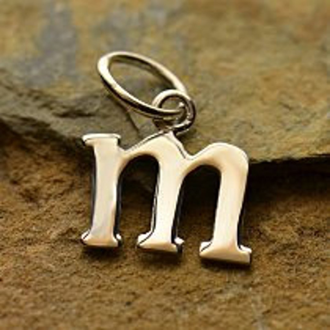 Silver Letter "m" Charm, Typewriter Lowercase Alphabet Charm, 925 ...