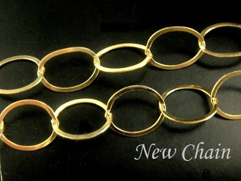 Finished Chain 14k gold filled Flat cable chain 24 inch 10 | Etsy