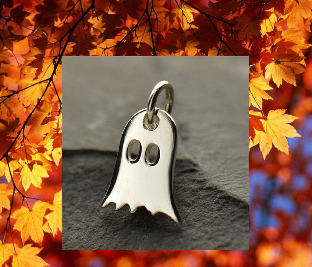 Sterling Silver Ghost Charm - Halloween Charms, Wholesale Charms - Etsy