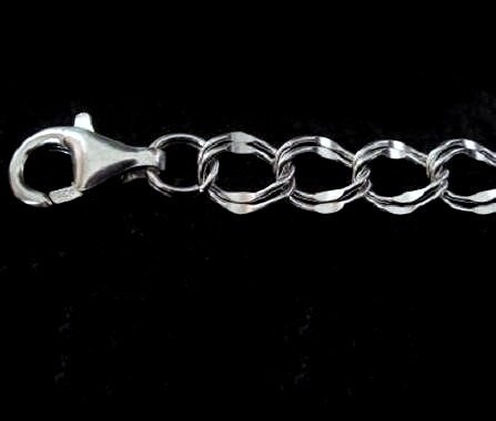 Sterling Silver Charm Bracelet Finished Chain Double Link | Etsy