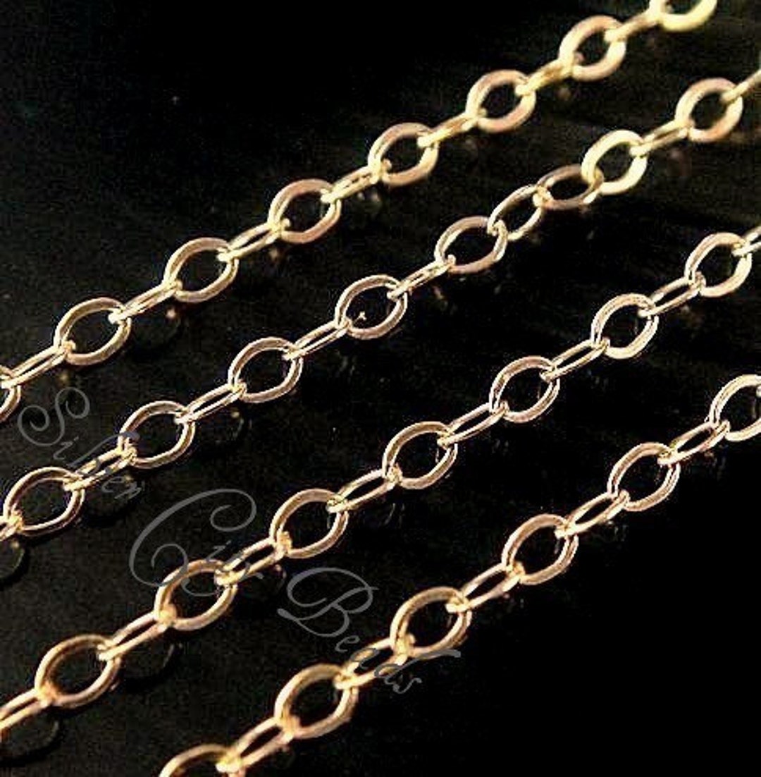 50 Ft 14K Gold Filled Flat Cable Chain BULK 2x1.5mm Wholesale - Etsy