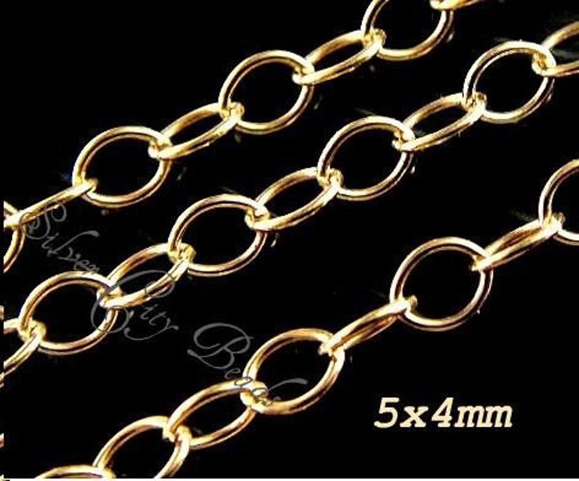 5 Ft 14k Gold Filled Cable Chain 5x4mm BULK PRICE - Etsy
