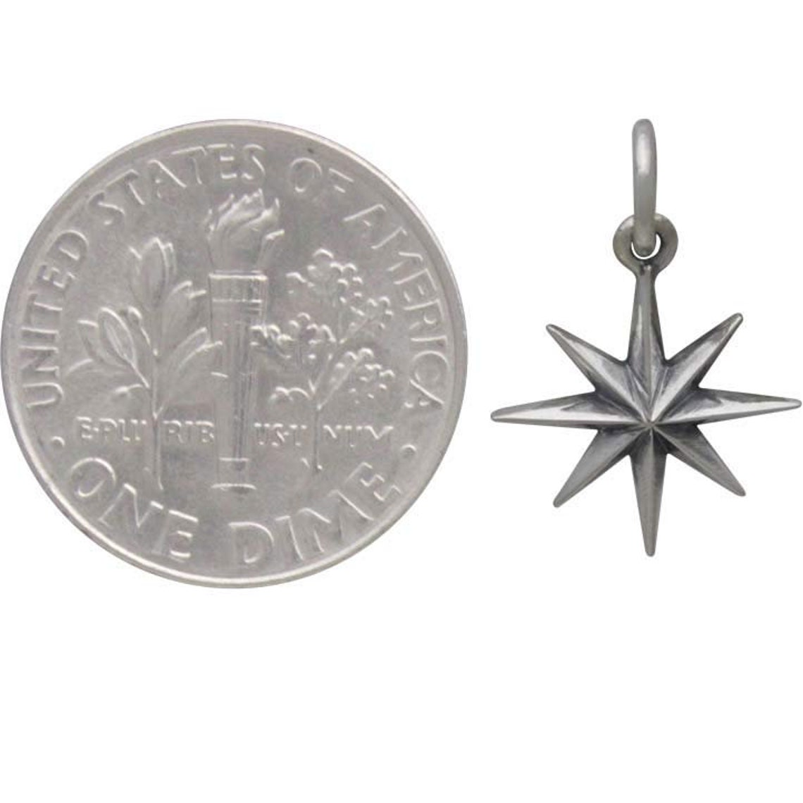 Sterling Silver Ridged 6 Point Star Burst Charm 17x12mm - Etsy