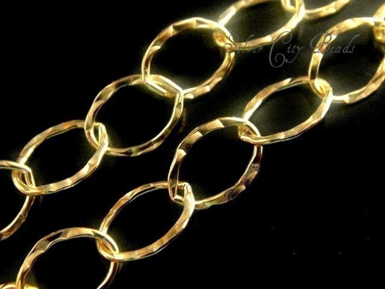 12 Inch 14k Gold Filled Hammered Cable Chain 8x6mm - Etsy