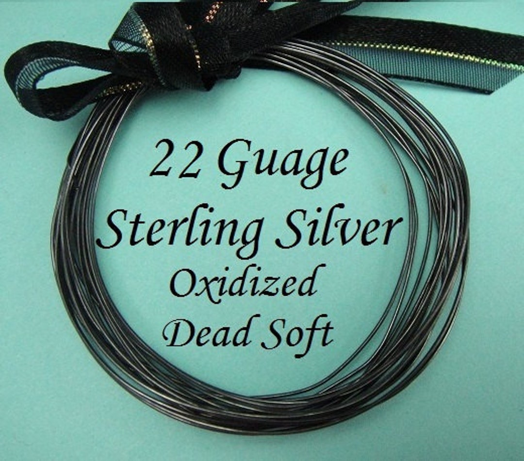 22g Gauge Ga, 5 Ft Sterling Silver Round Wire, OXIDIZED Dead Soft BULK ...
