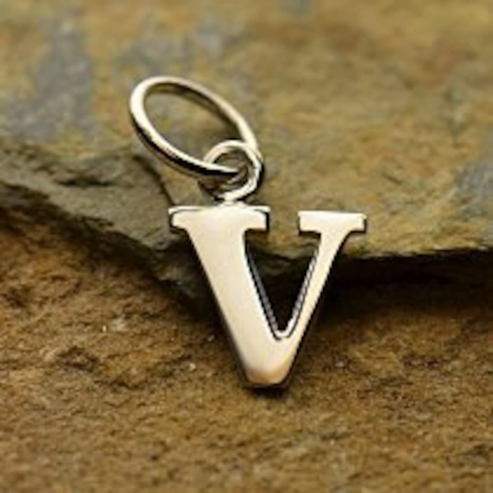 Sterling Silver Letter v Typewriter Lowercase - Etsy