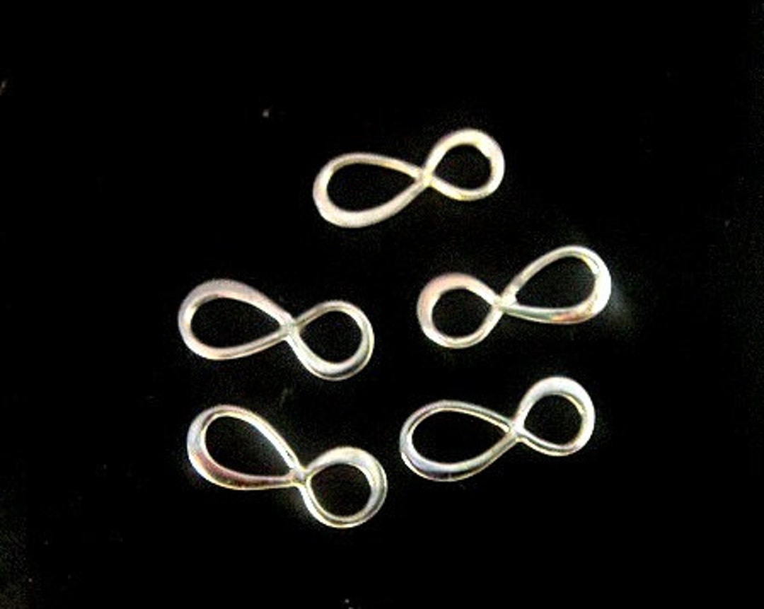 2 Tiny Sterling Silver Infinity Link, Connector, Charm 13x5mm ...
