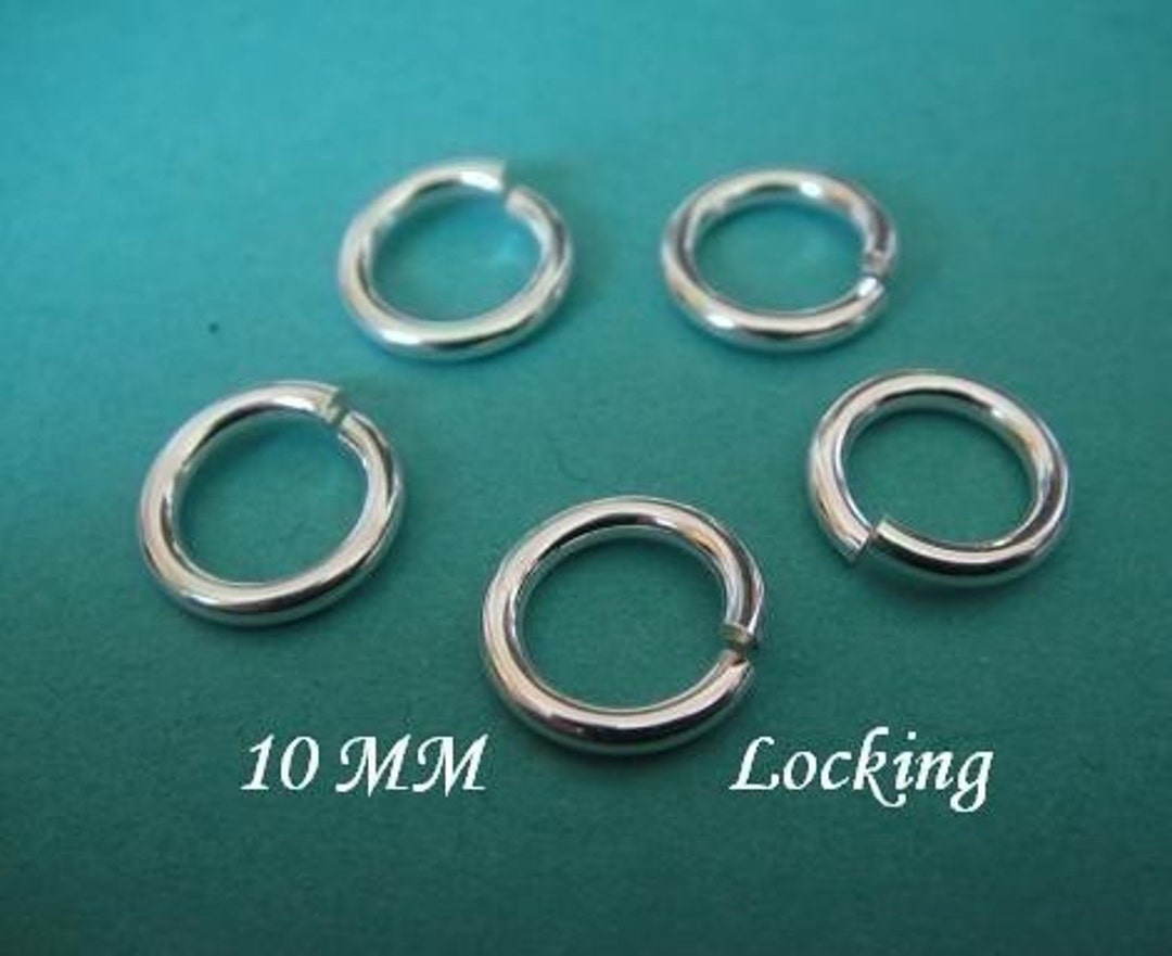 10mm LOCKING Jump Rings, 925 Sterling Silver, 10 Pcs 16 Gauge Ga G, Aka ...