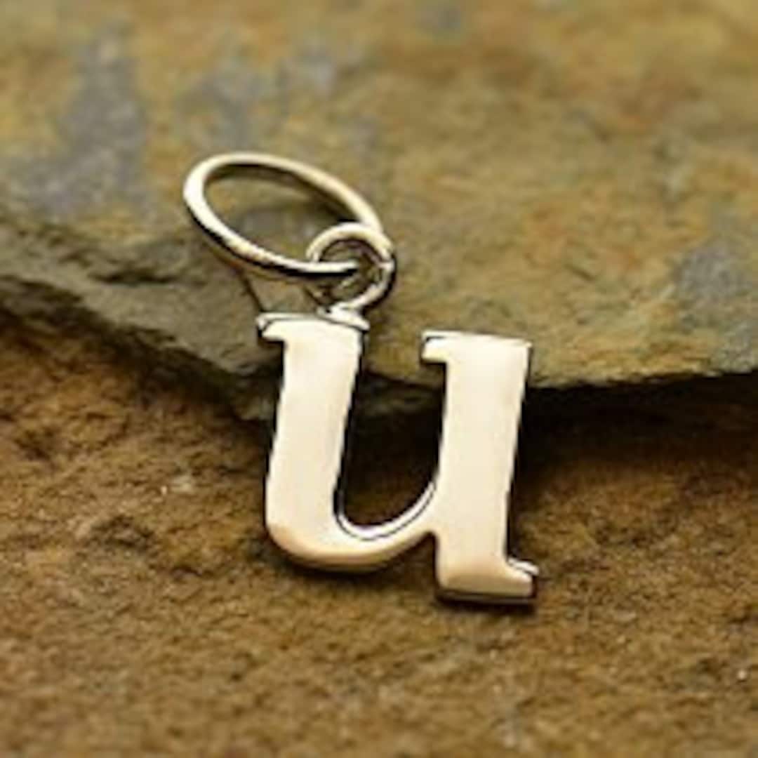 Sterling Silver, Letter u Typewriter Lowercase Charm, 925 Alphabet ...