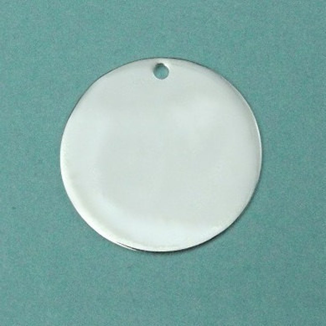 18.5mm Sterling Silver Round Blank Stamping Disc Disk Tag, 1 Pc 24ga, 1 ...