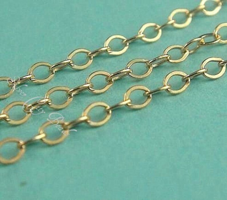 SALE 20 Ft, 14k Gold Filled Flat Cable Chain, HEAVY Gauge Wire, UPGRADE ...