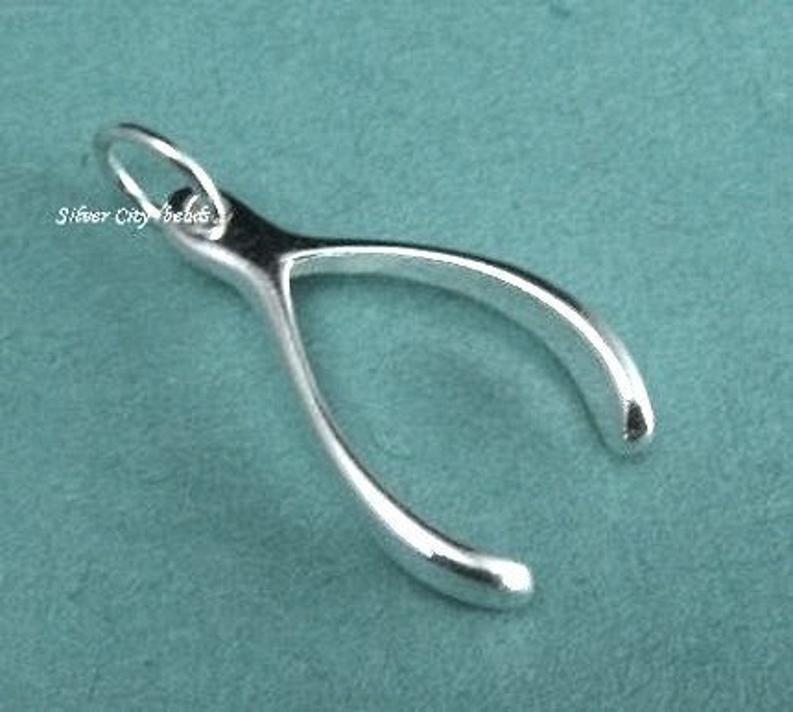 Sterling Silver Wishbone Charm 20x11x3mm | Etsy