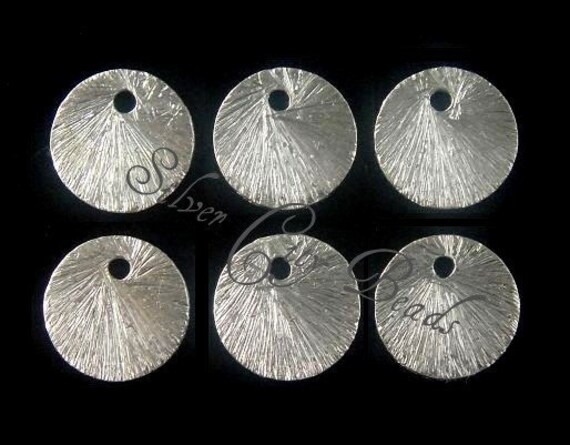 Brushed Silver Discs Disks Links 6 Pcs Sterling Silver - Etsy Australia