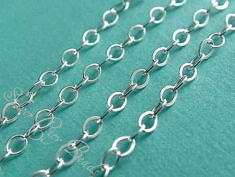 12 Ft - UPGRADE- Sterling Silver Flat Cable Chain- 2.2x1.7mm - Etsy