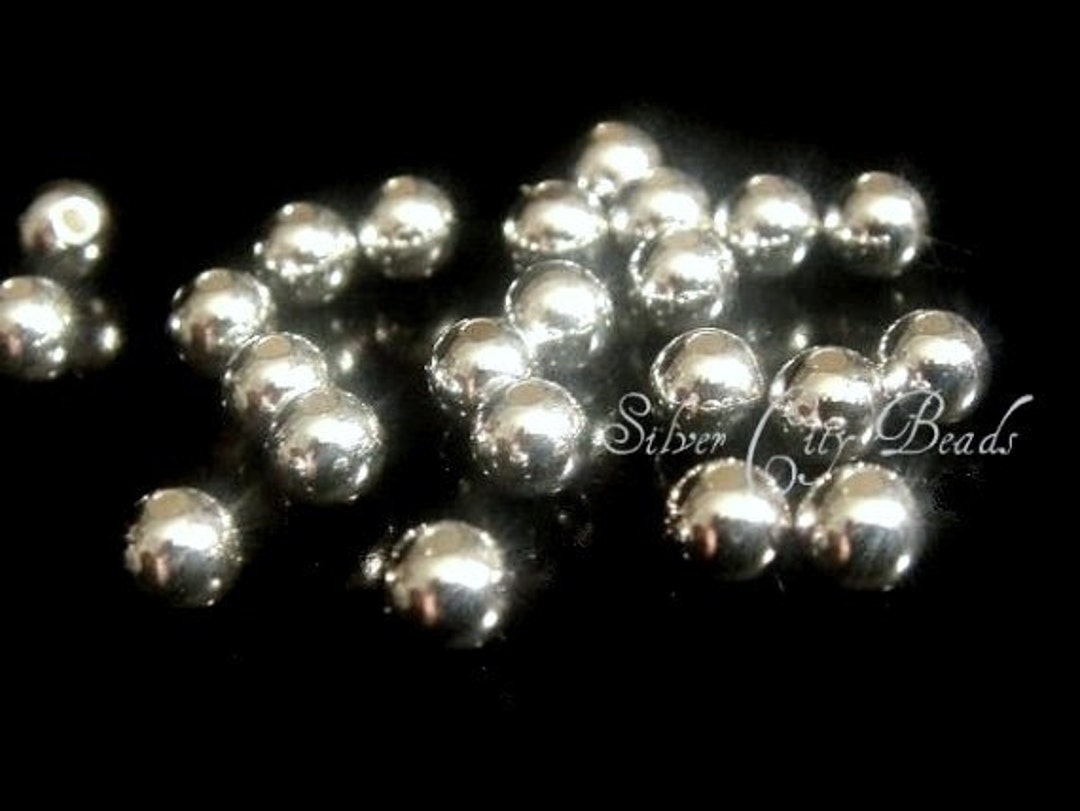 Sterling Silver Round Seamless Beads 20 Pcs, 3mm - Etsy