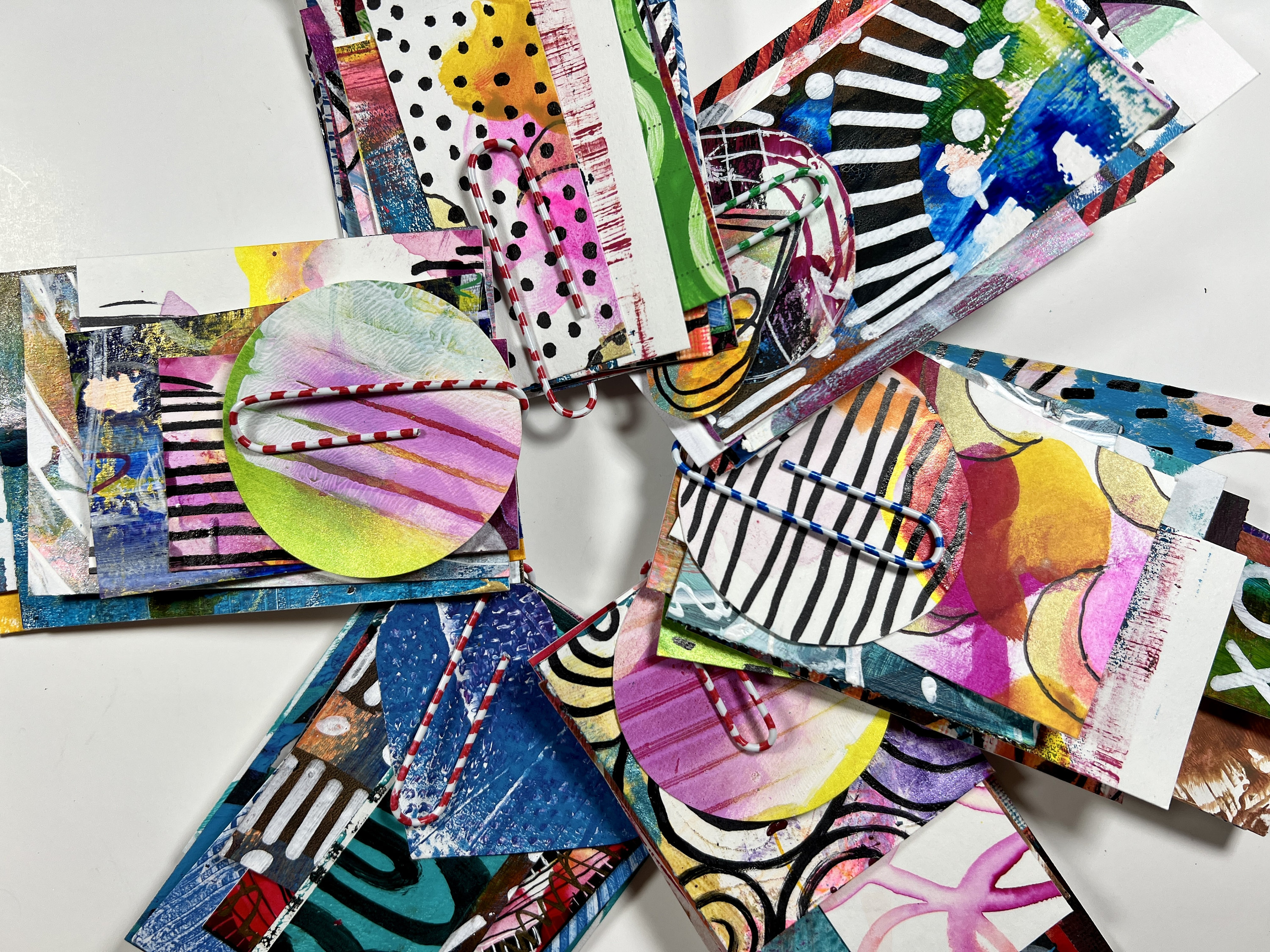 12 Pack Mixed Media Mystery Ephemera Pack Abstract Papers Hand-painted ...