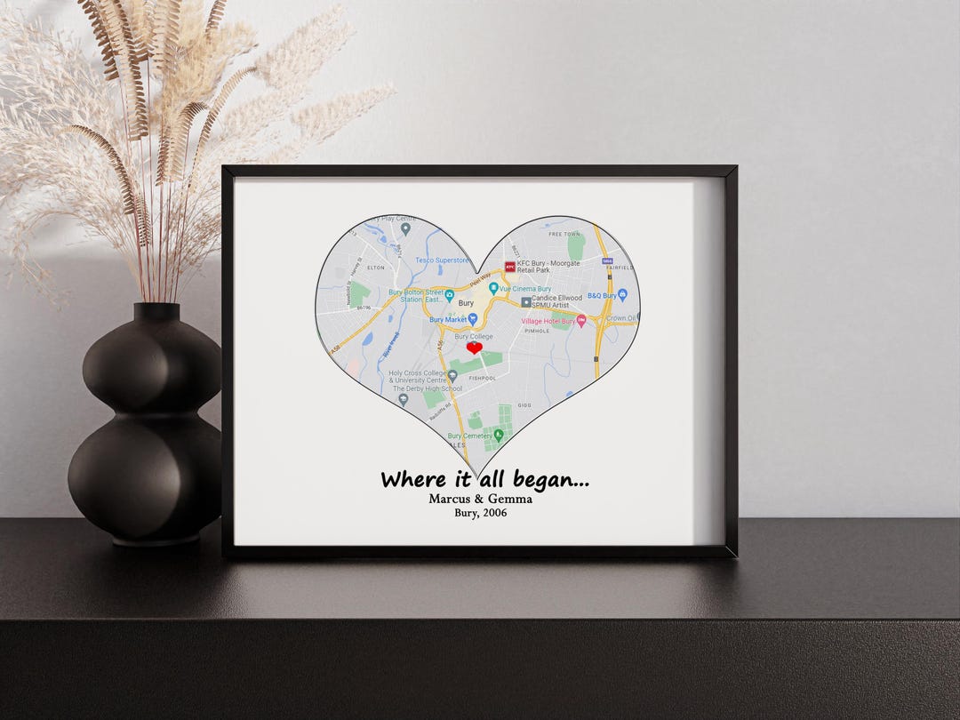 Personalised Location Map Print Custom Gift Personalised Photo Print ...