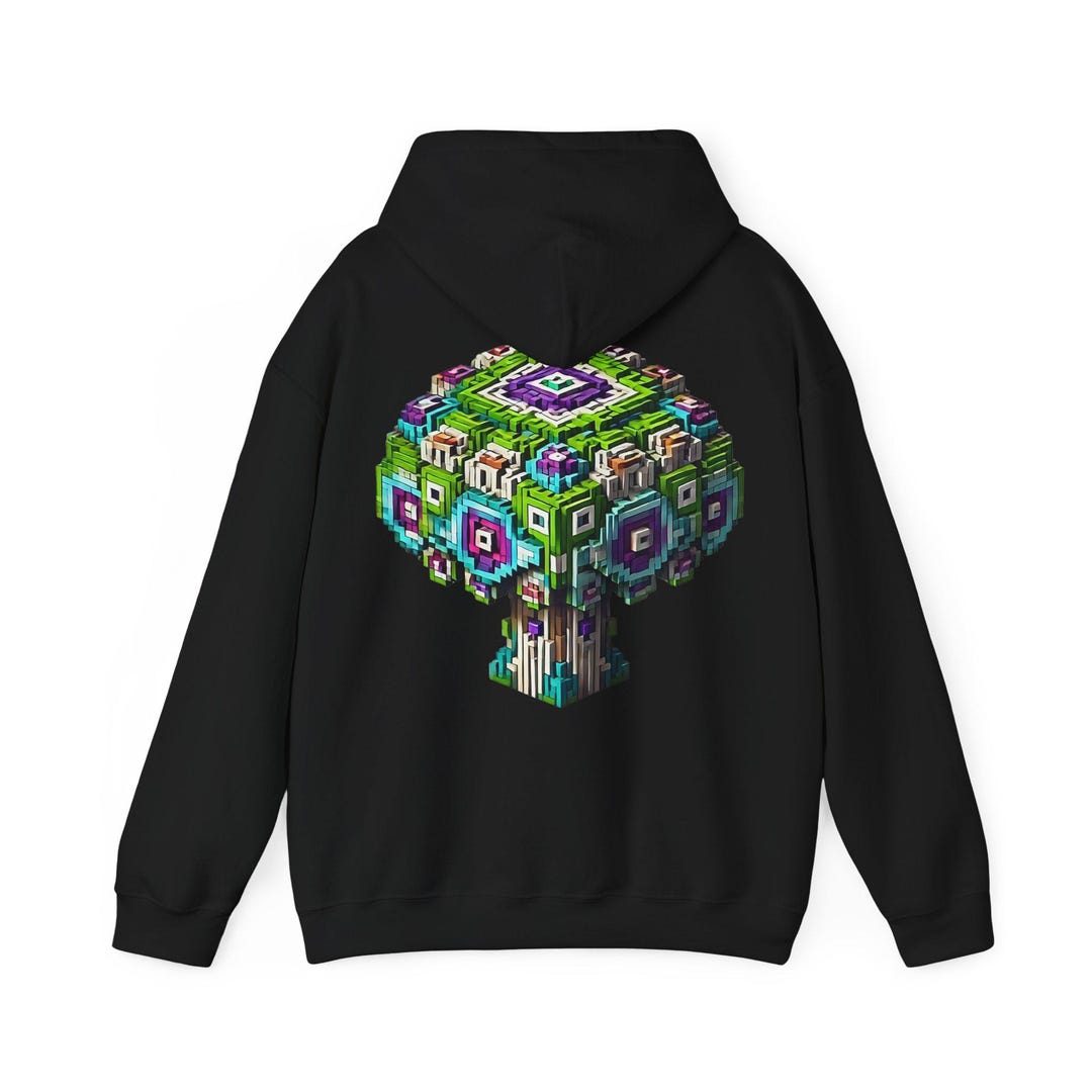 Pixel Art Mushroom Hoodie Retro 3D Block Style Unisex Hoodie for Gamers ...