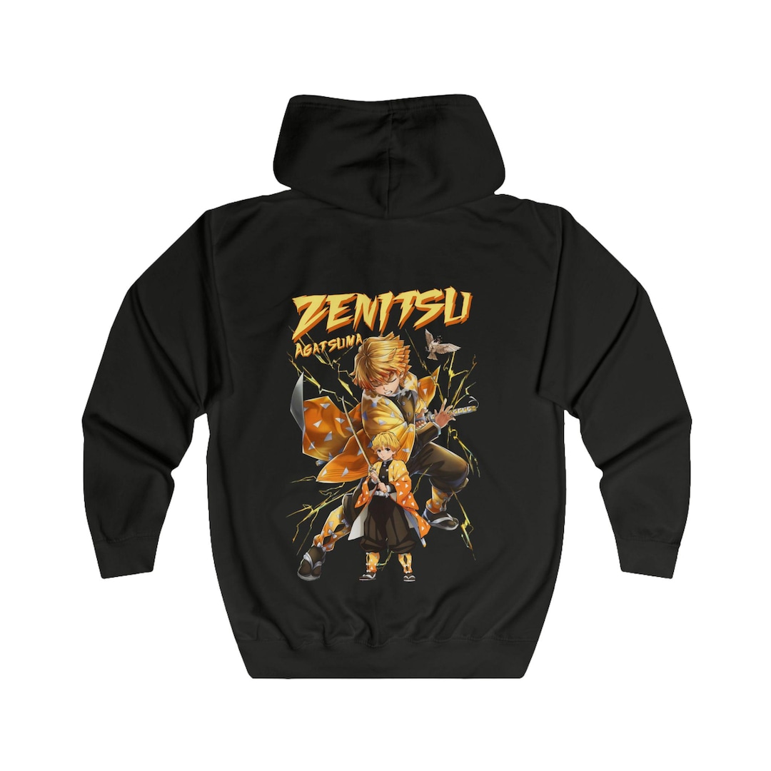Zenitsu Agatsuma Zip-up Hoodie - Demon Slayer Anime Zip-up | Thunder ...