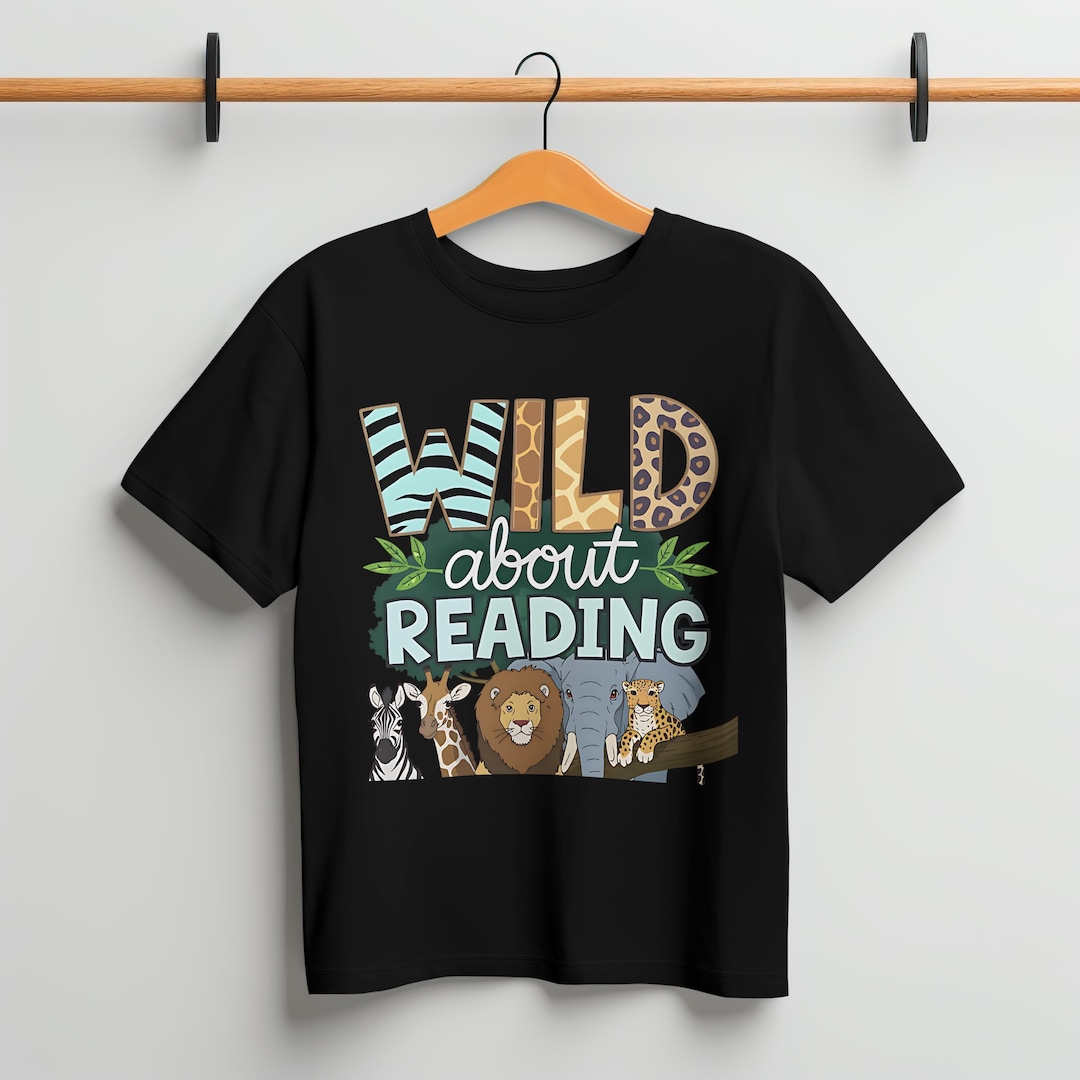 Wild About Reading Safari Animals Kids Books Readers Lovers-png - Etsy