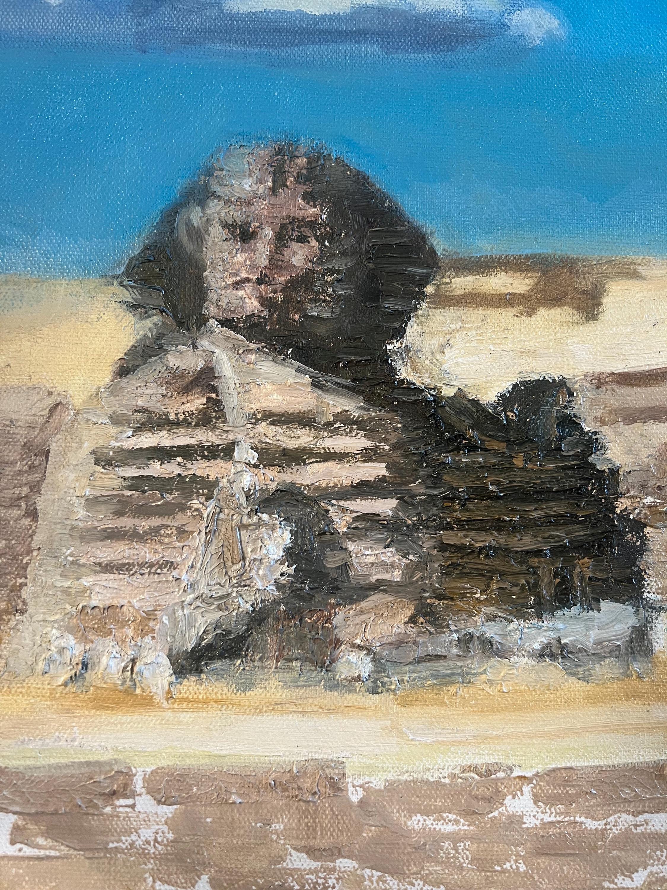 Pyramid and Sphinx Oil Painting on Canvas | Ancient Egyptian Wall Art ...