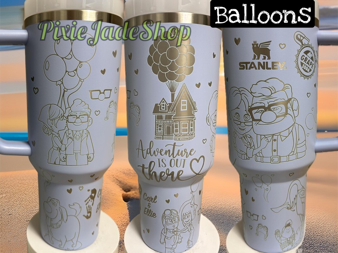 Balloons| Disney UP| Carl & Ellie| Engraved Tumbler - Etsy