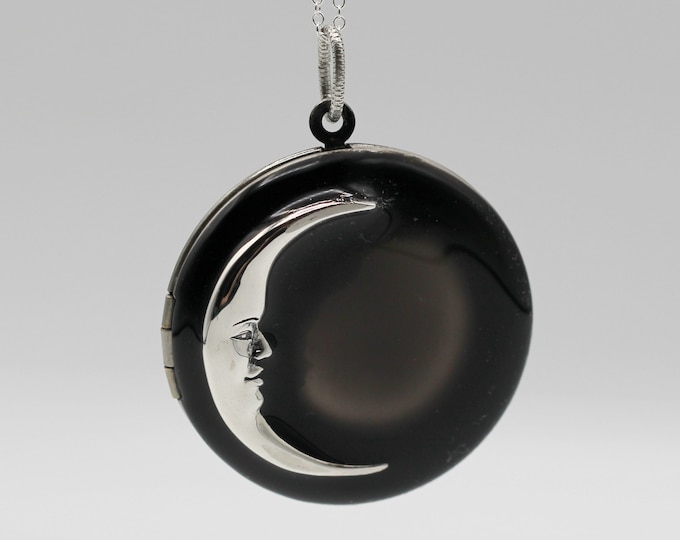 Moon Locket Necklace · Custom Photo Lockets · Moon Phase Jewelry ...