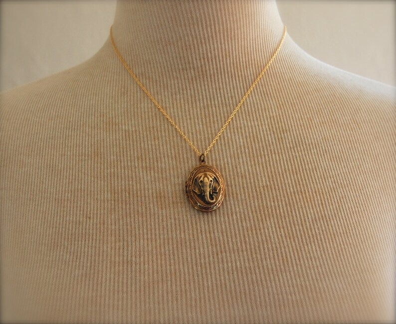 Locket Necklace Elephant Head Mounted Animal Head Jewelry - Etsy