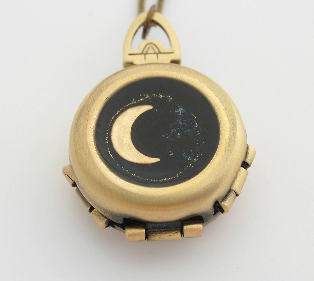 Locket Necklace · 4 Photo Locket · Moon Jewelry · Personalized Gifts ...