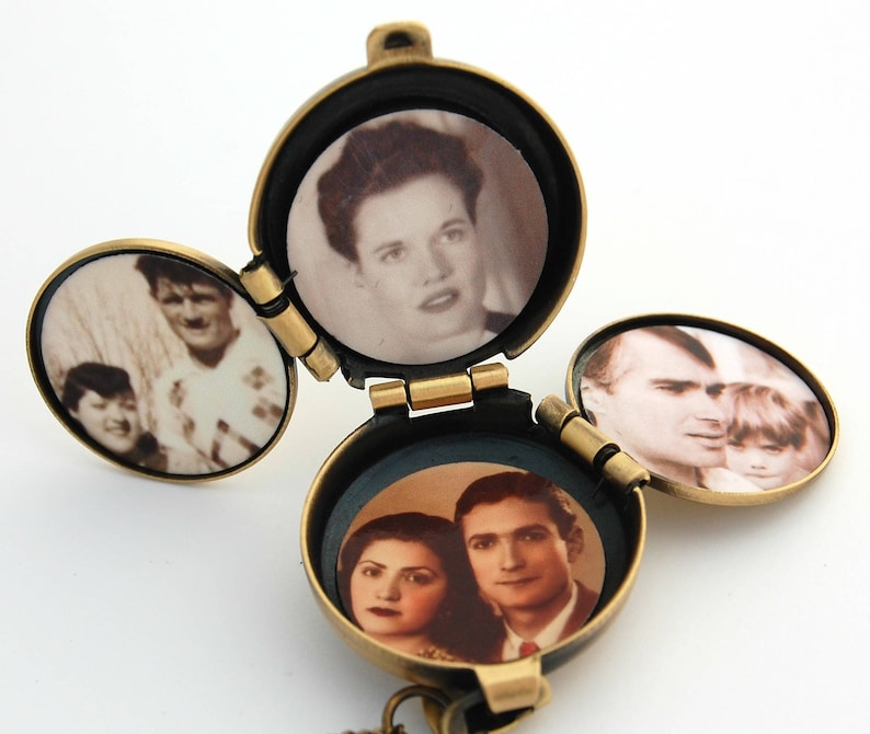 Locket Necklace · 4 Photo Locket · Moon Jewelry · Personalized Gifts ...