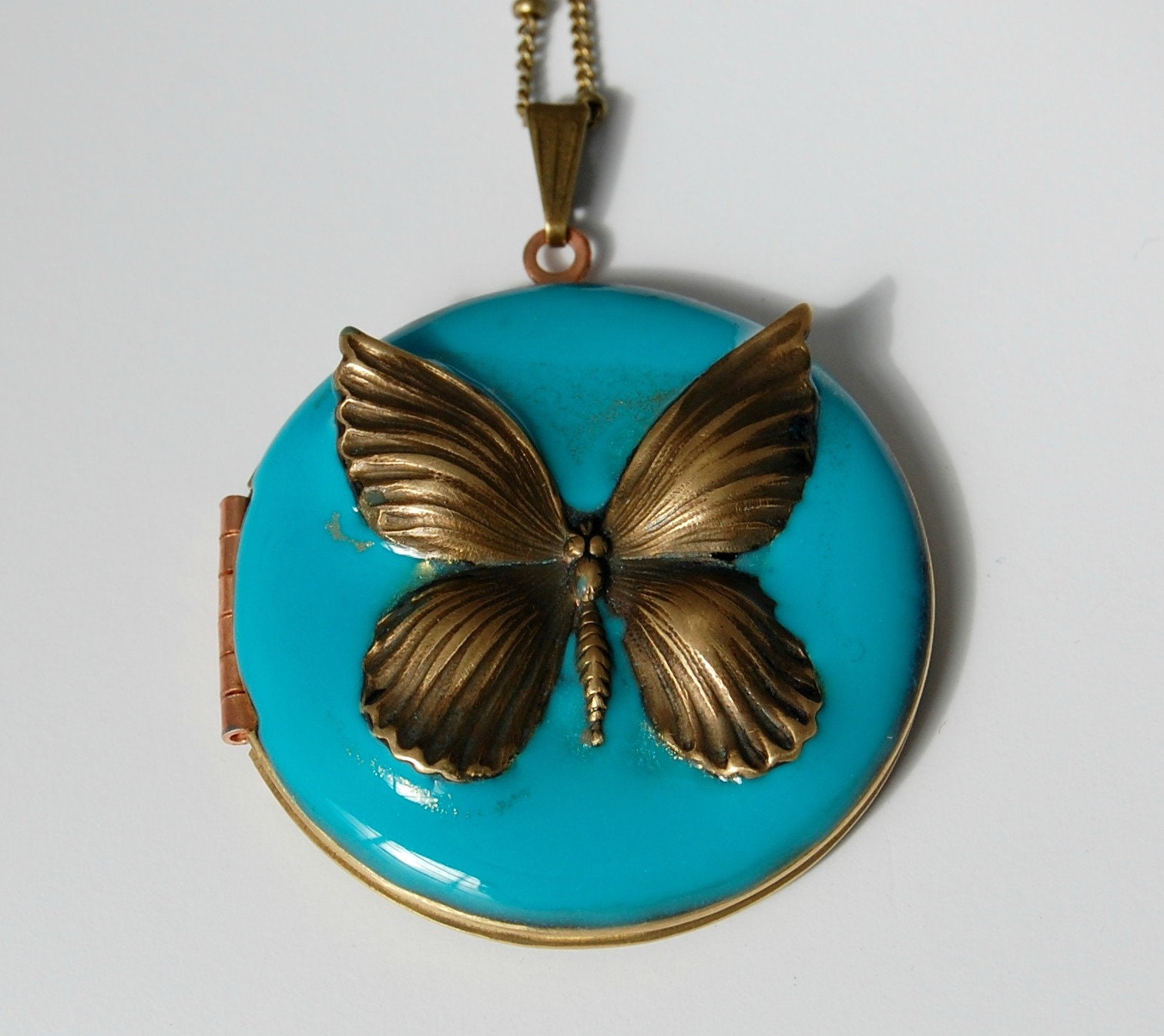 Vintage Butterfly Locket Necklace Butterflies Retro Sixties | Etsy