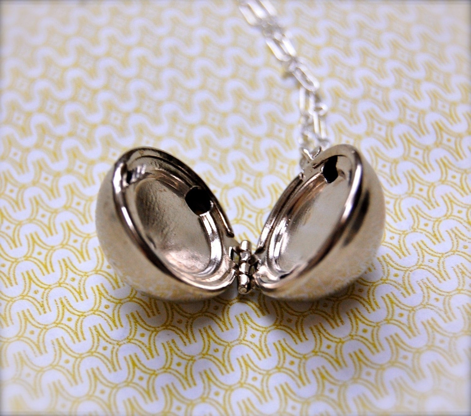 Silver Ball Locket Necklace · Custom Photo Lockets · Personalized ...