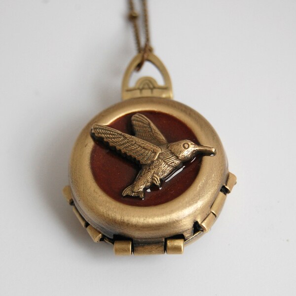 Bird Locket Necklace - Etsy