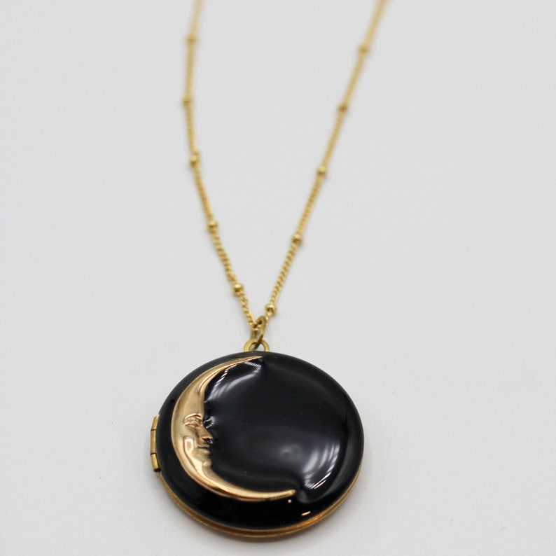 Moon Locket Necklace Custom Photo Lockets Moon Phase - Etsy