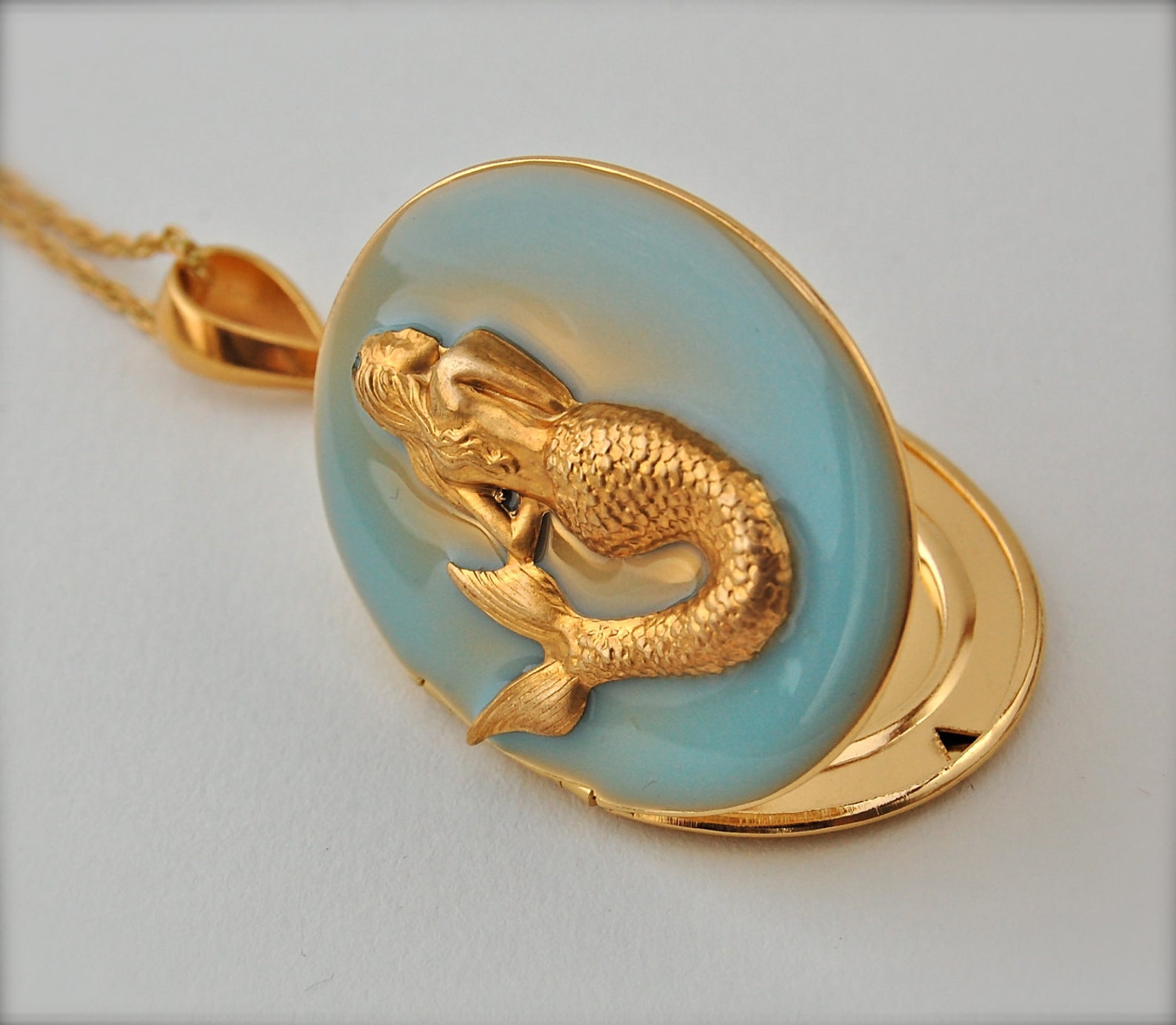 The Mermaid Locket Vintage - Etsy