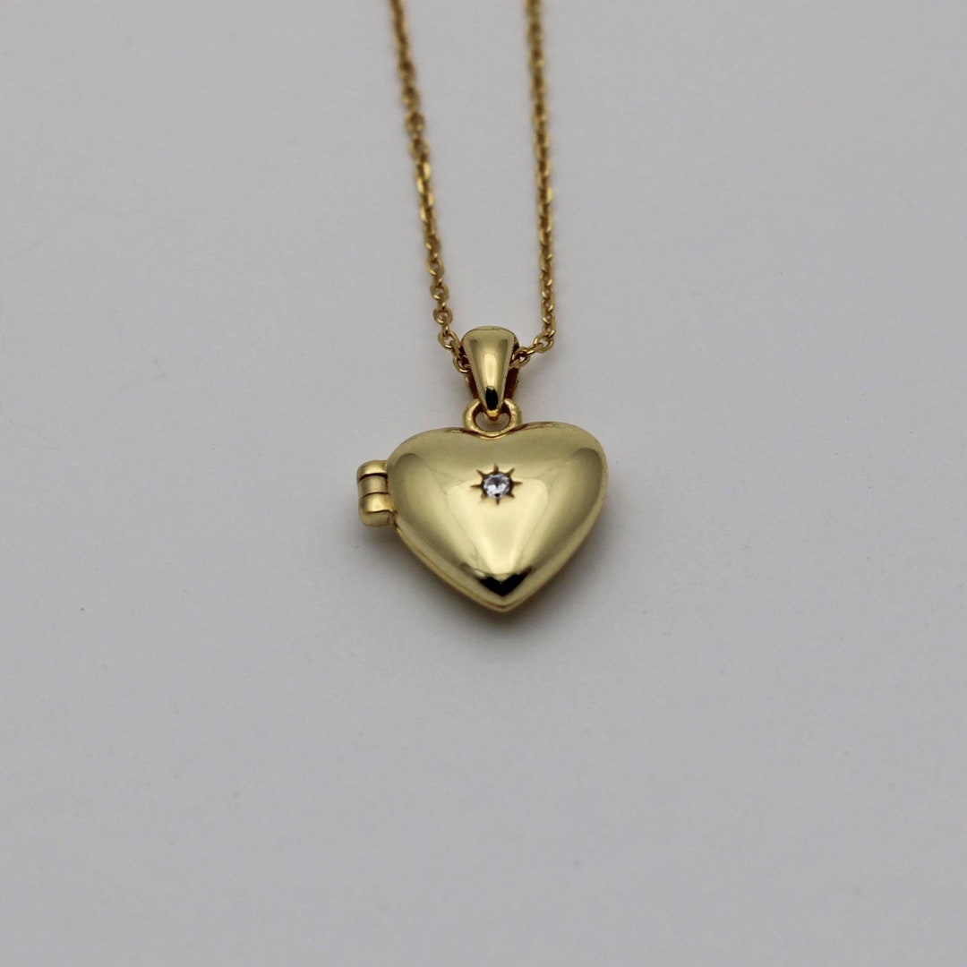 Heart Locket Necklace • Gold Heart Lockets • Gift for Her • Gift for ...