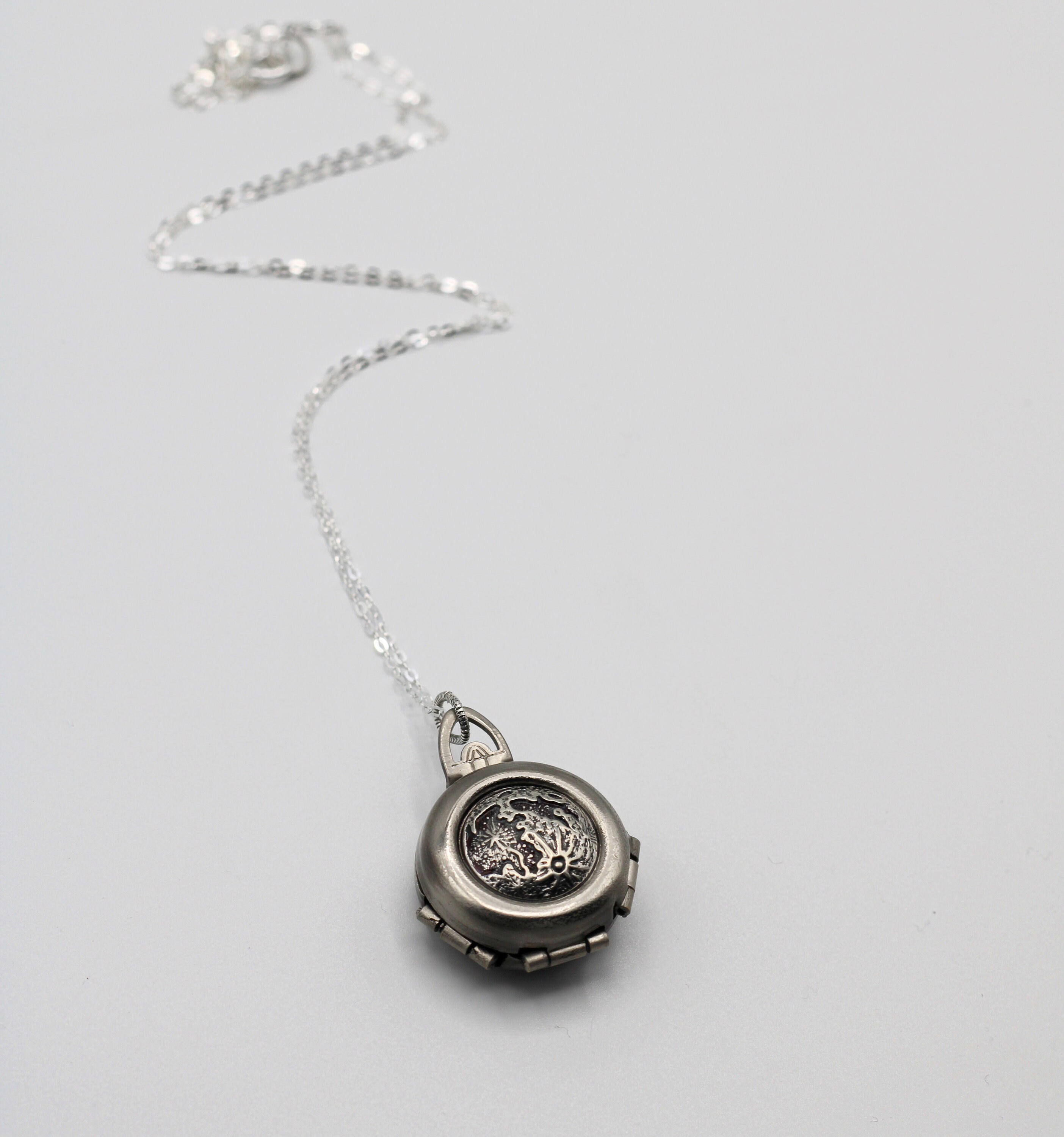 Sterling Silver Moon Four-way Locket Necklace Family Album Lockets ...