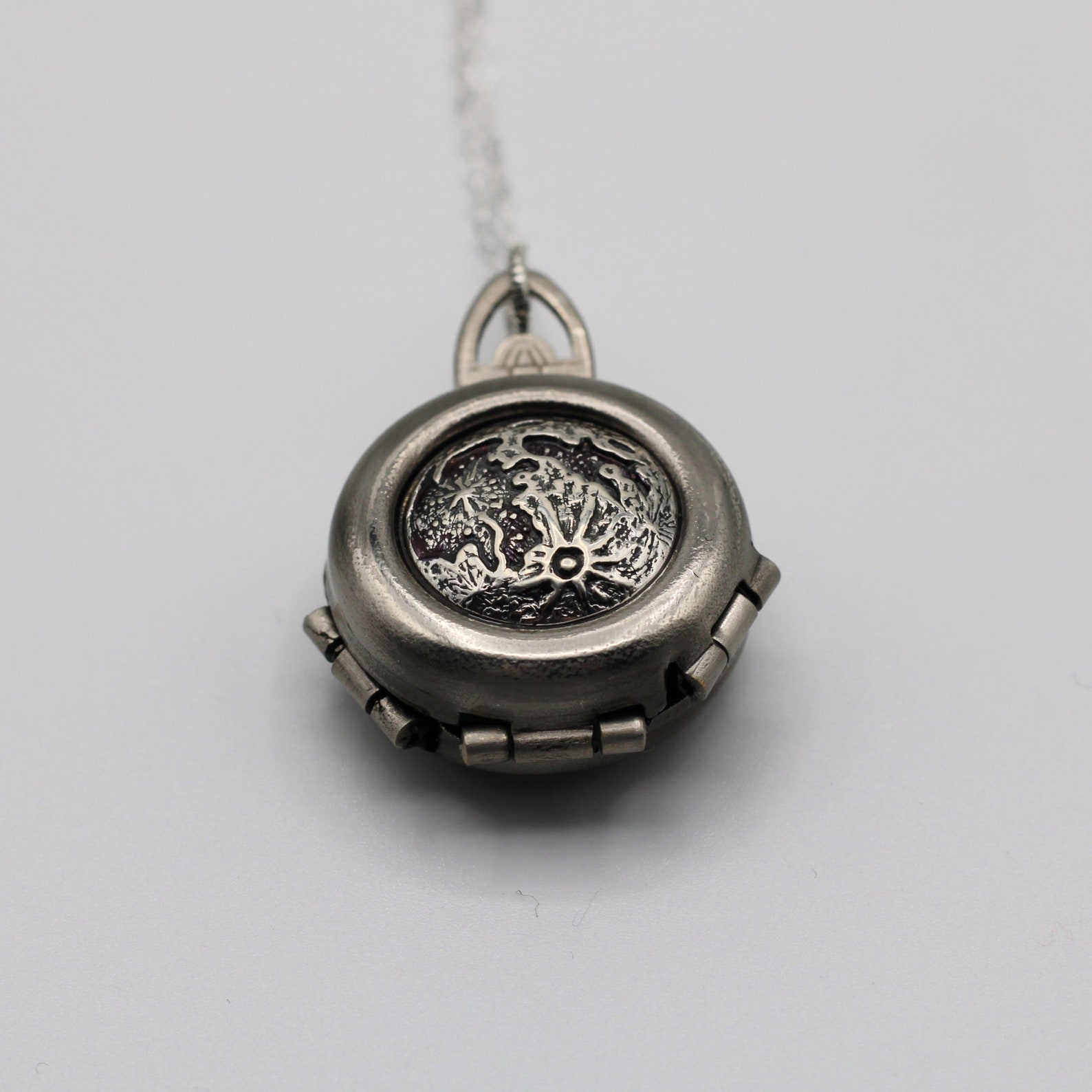 Sterling Silver Moon Four-way Locket Necklace Family Album Lockets ...