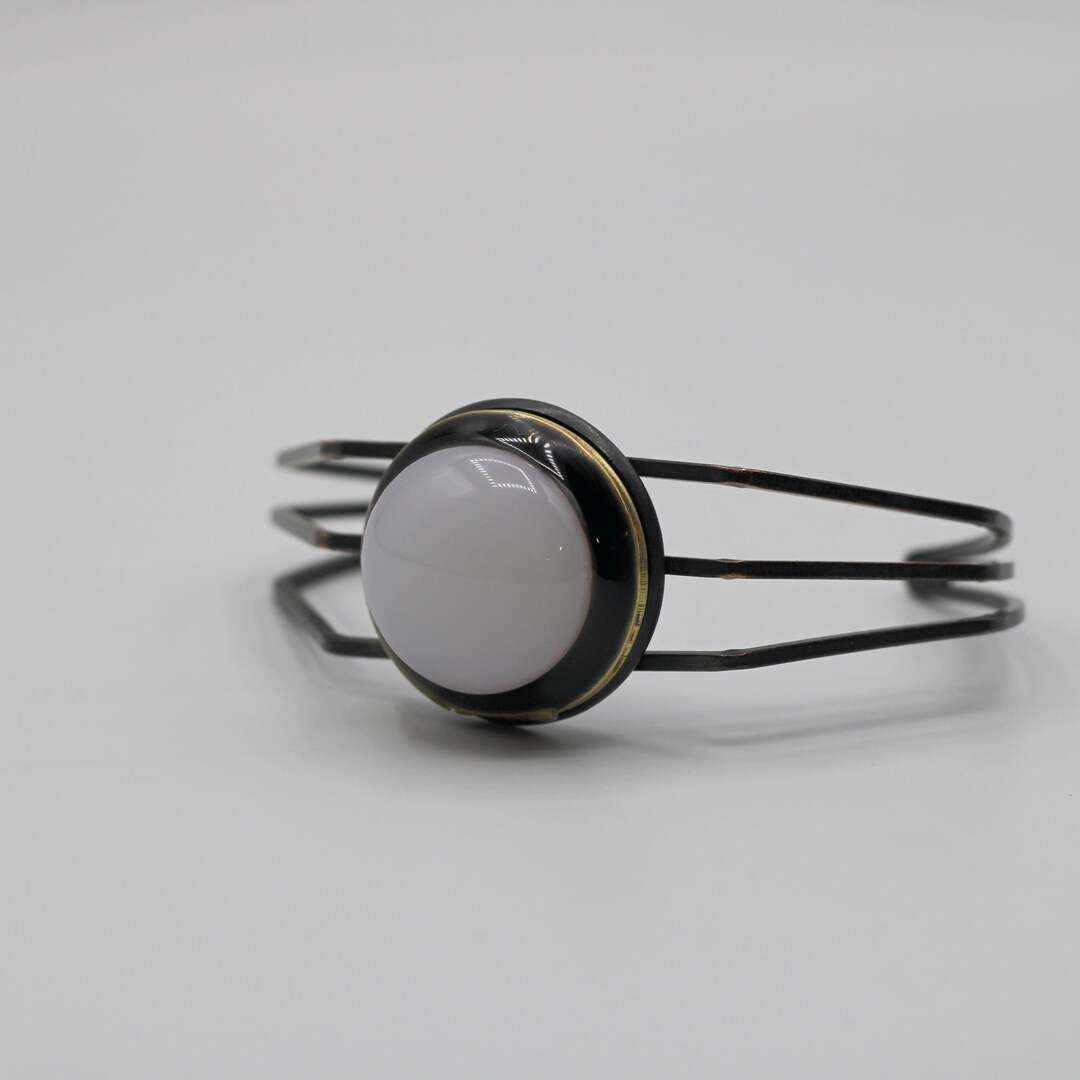 Locket Cuff Bracelet Glass Sea Opal Vintage Lockets Jewelry Custom ...
