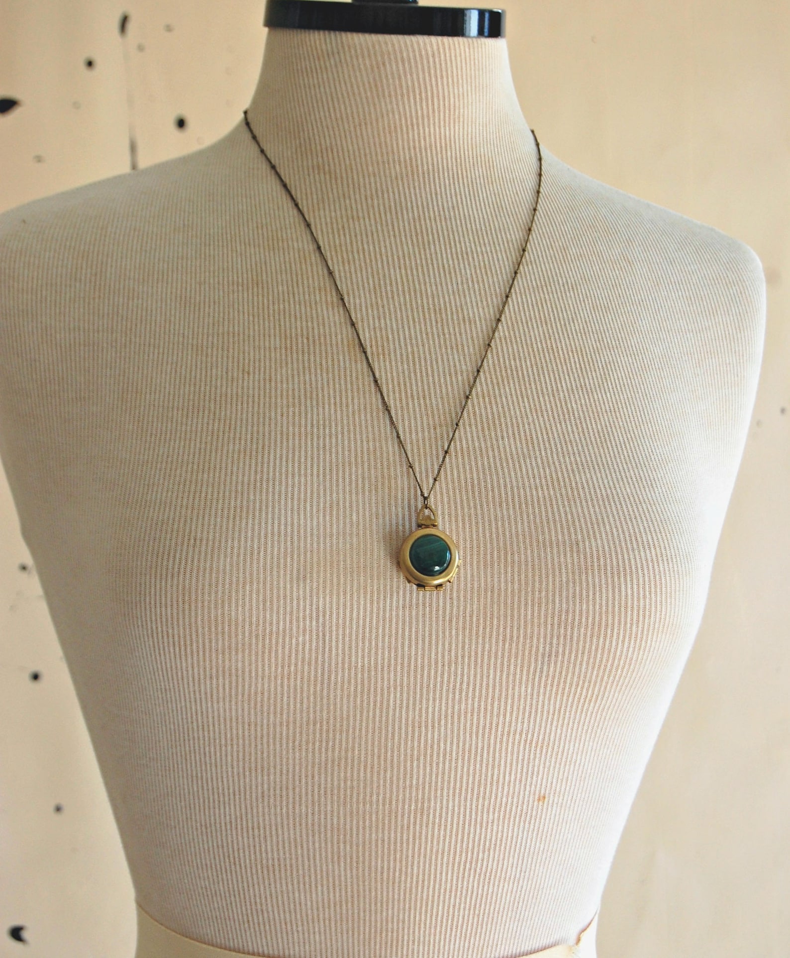 Incredible Four-way Locket Malachite Necklace Family Album Lockets ...