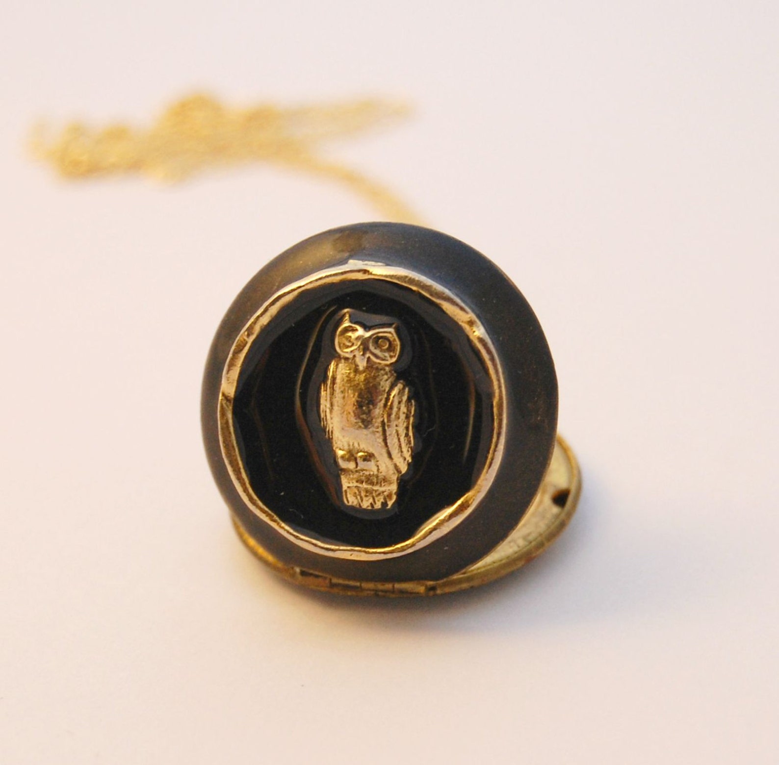 Owl Locket Necklace Vintage Lockets Necklaces Owls Bird - Etsy