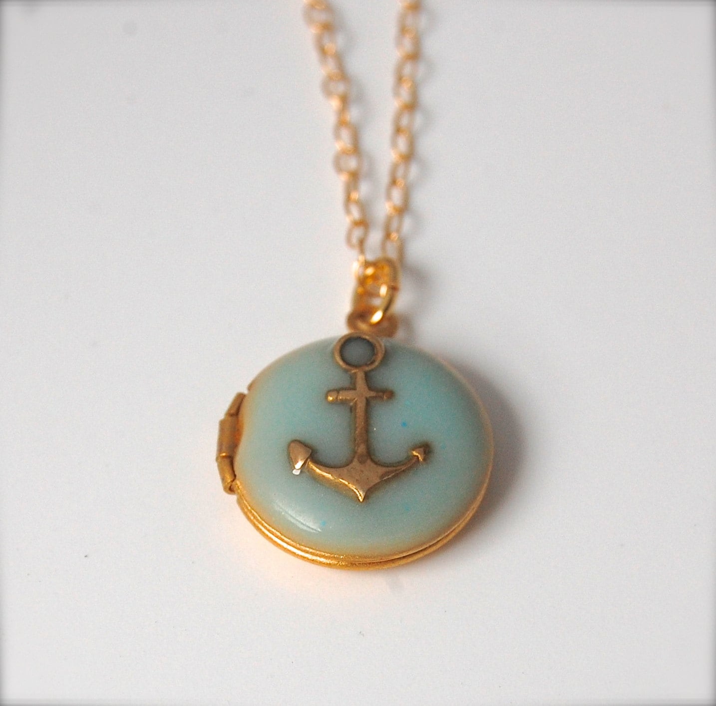 Anchor Necklace Locket Jewelry Anchors Nautical Wedding | Etsy