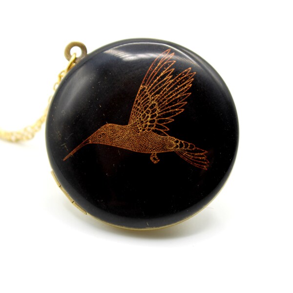 Hummingbird Locket - Etsy