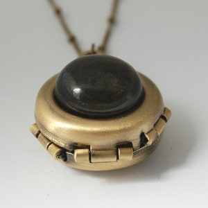 Incredible Four-way Locket Golden Obsidian Necklace Family Album ...