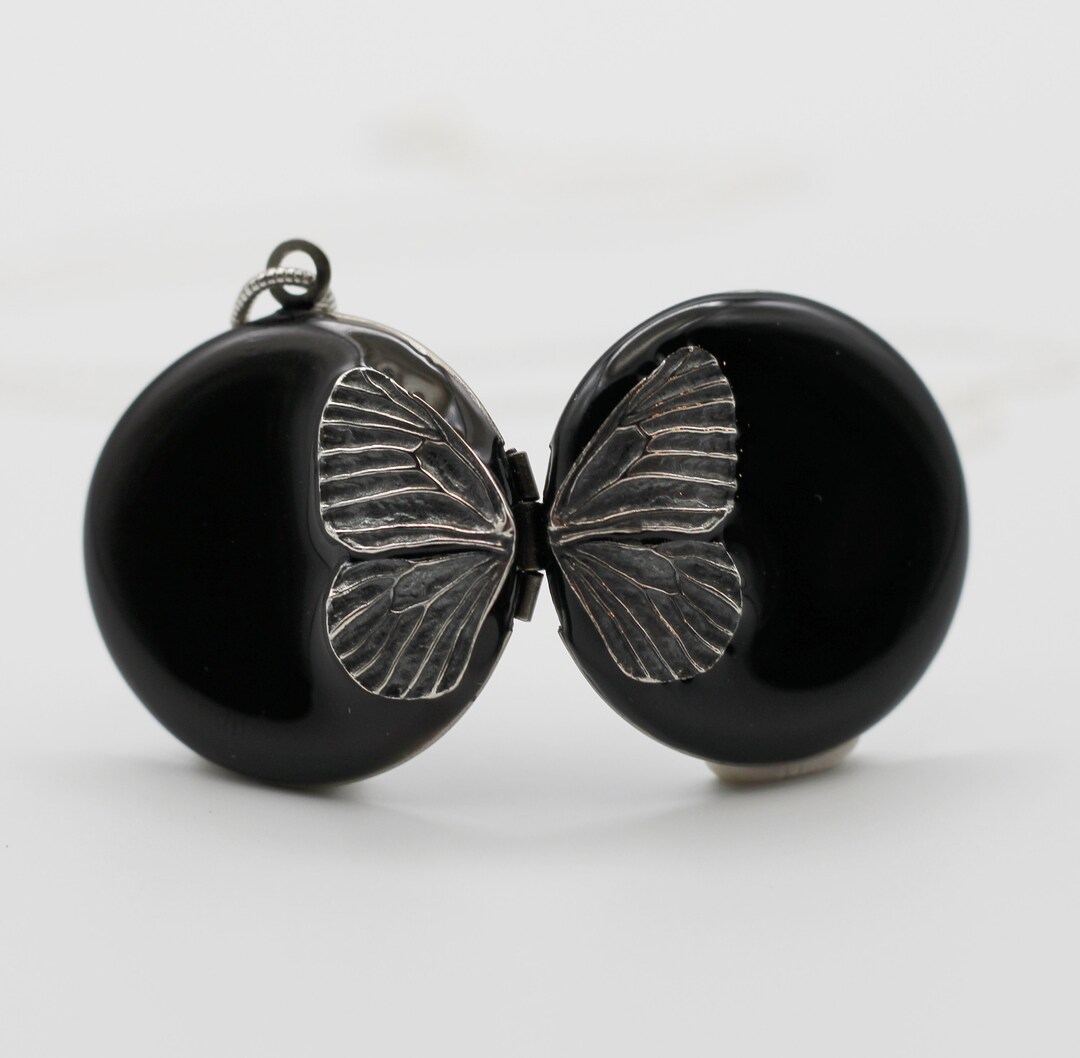 Butterfly Locket Necklace • Silver Lockets Unique Jewelry • Custom ...