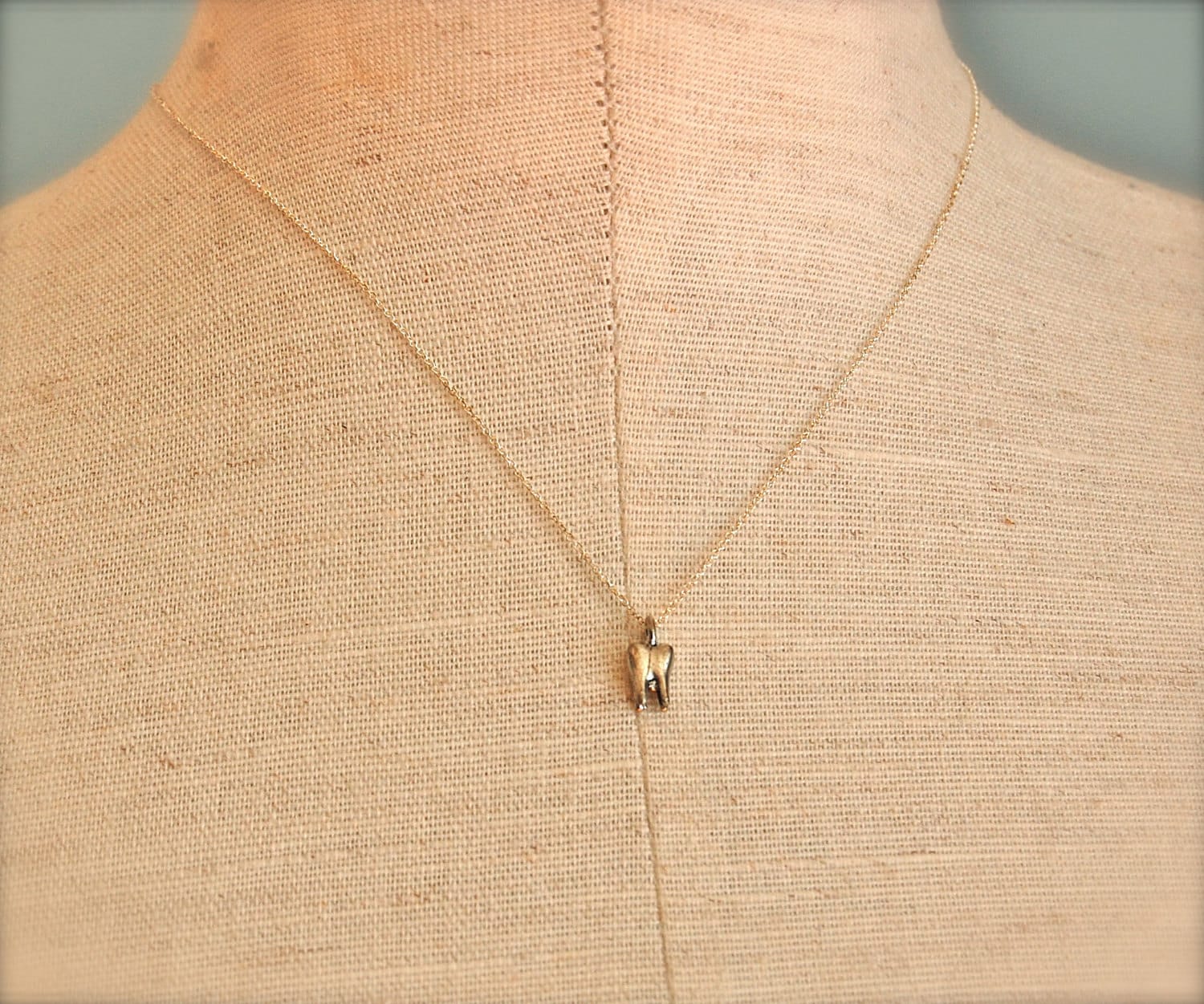 Tiny Molar Tooth Miniature Charm Necklace Comes in Silver or | Etsy