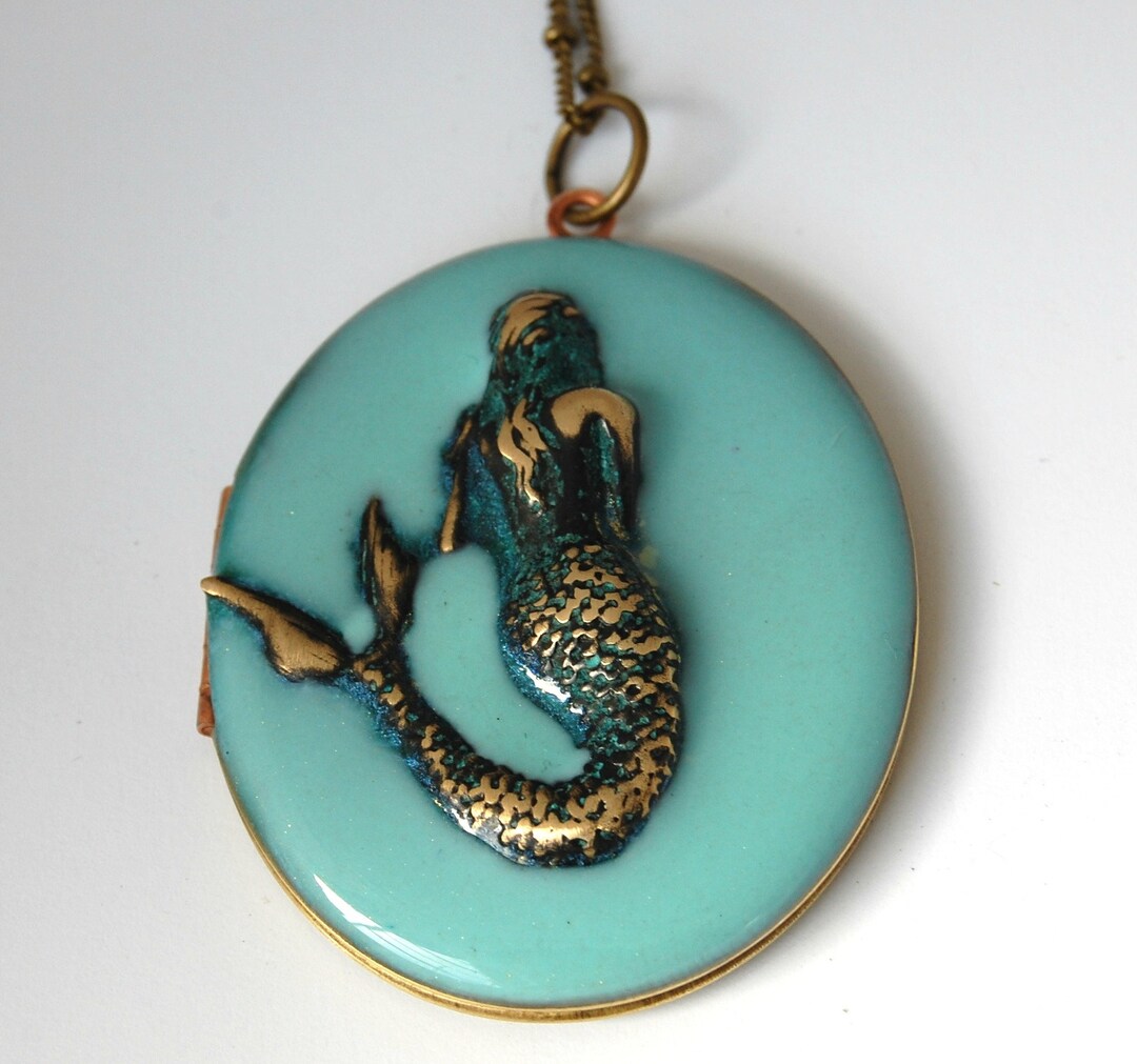 Vintage Mermaid Locket Necklace Quote Jewelry Anais Nin Mermaids ...